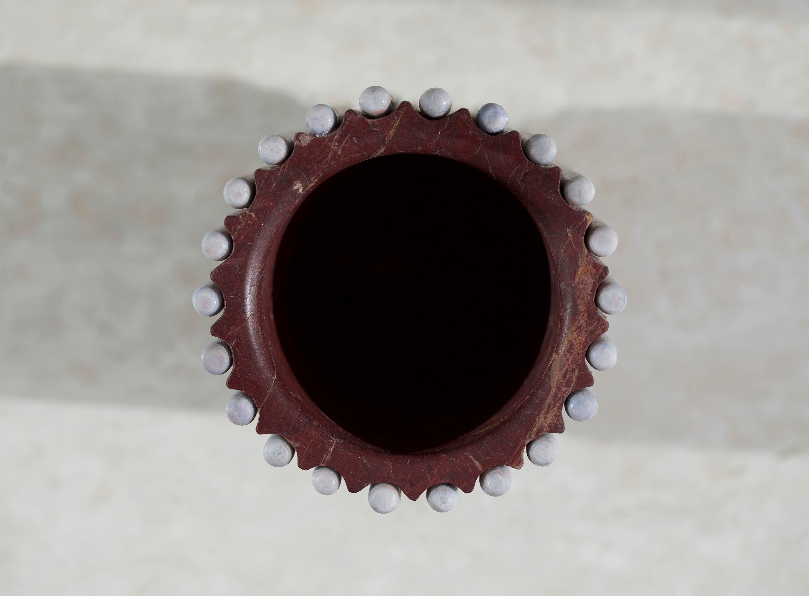 Alia Red & Blue Marble Vase by Thomas Trad | Curio